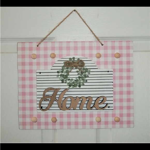 Hand Crafted | Accents | New Farmhouse Home Pink Buffalo Gingham Check ...